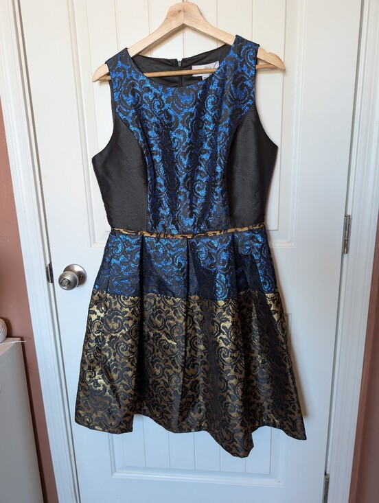Badgley Mischka | Dresses | Nwt Belle Badgley Mischka Metallic Formal ...